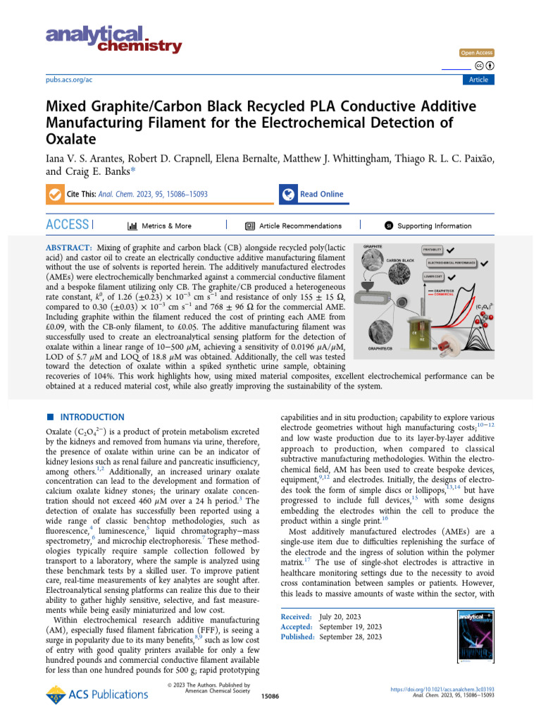Arantes Et Al 2023 Mixed Graphite Carbon Black Recycled Pla Conductive ...