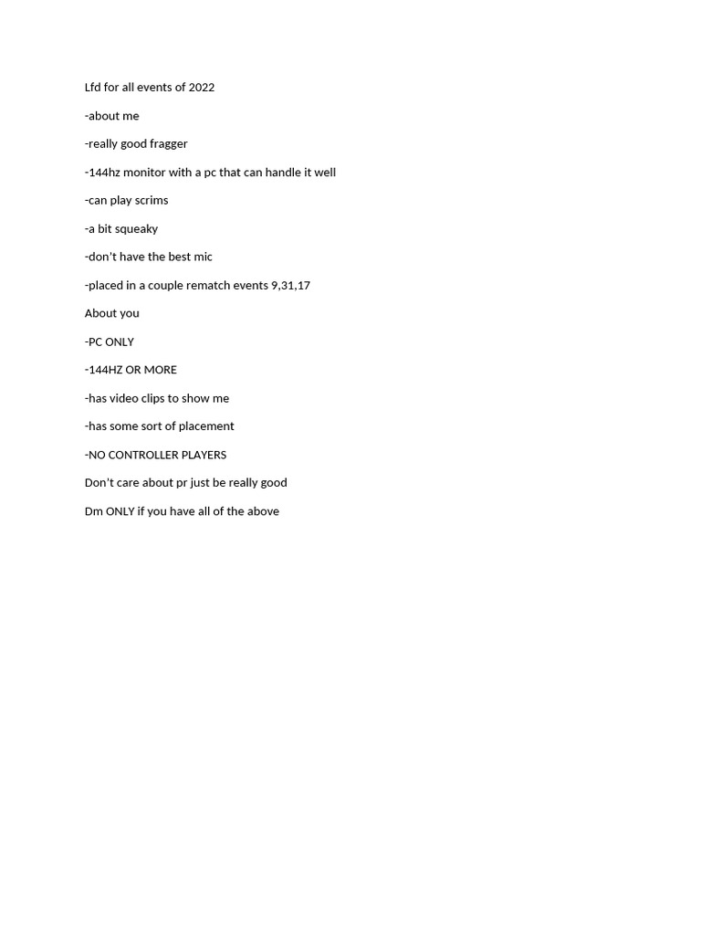 LFD For All Events of 2021 | PDF