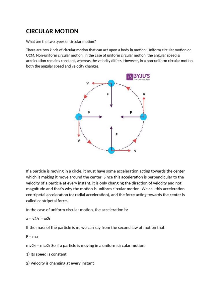 Gen Physics 1 Circular Motion | PDF | Acceleration | Angle