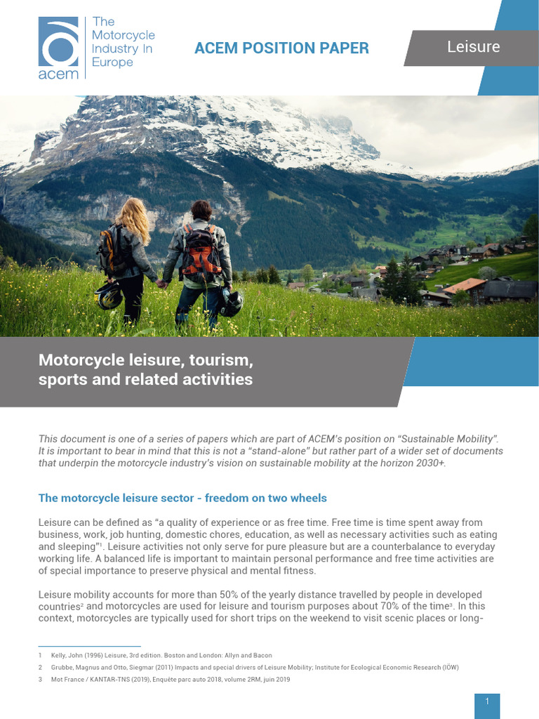 ACEM Position Paper - Motorcycle Lesisure Tourism Sports and Related ...