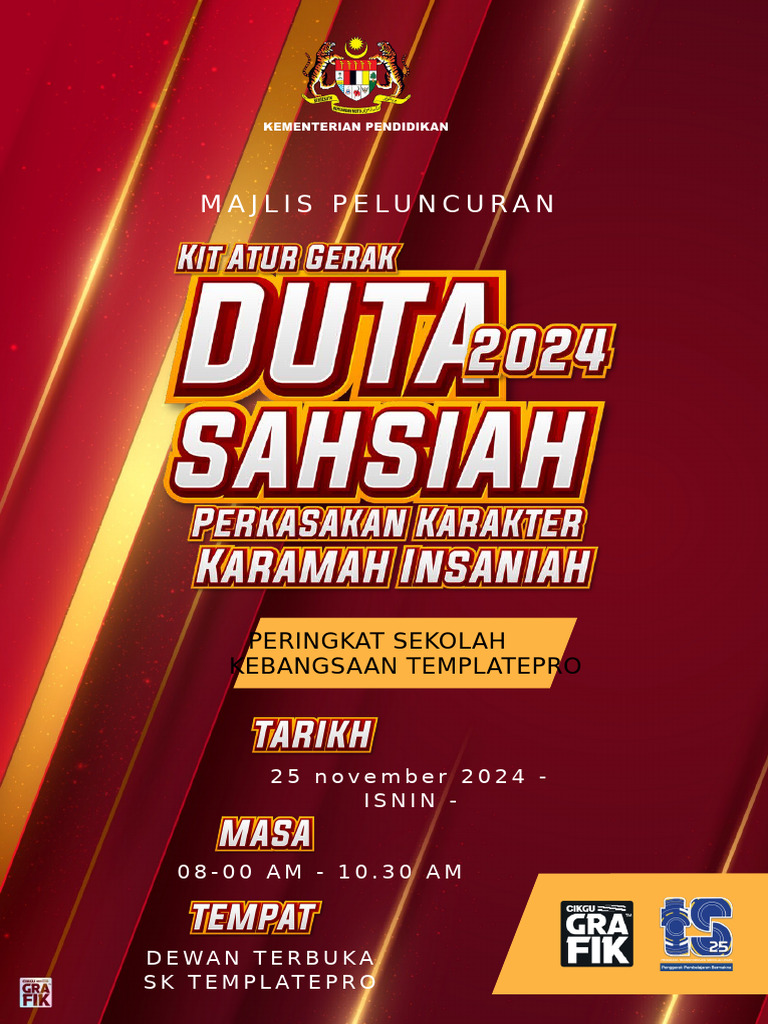 Template Buku Program A4 Size Duta Sahsiah | PDF