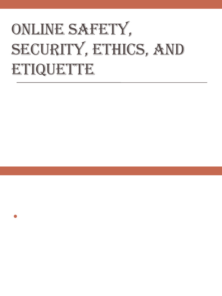 Q1 E.Tech Online Safety Security Ethics and Etiquette | PDF | Internet ...