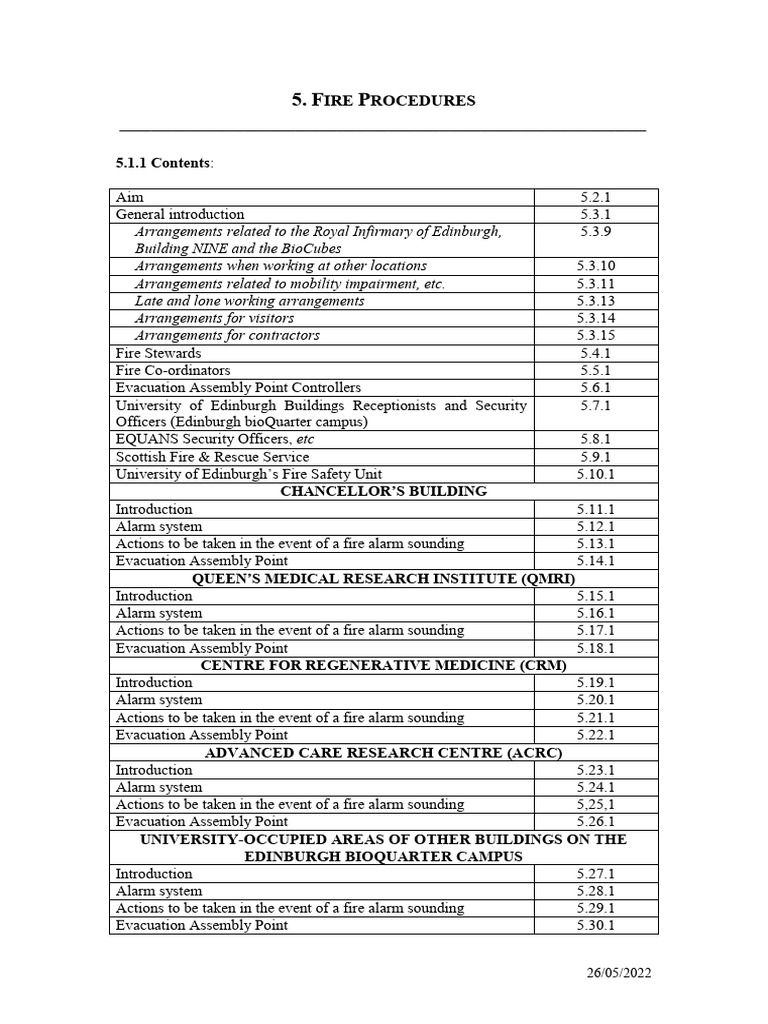 Fire Procedures | PDF | Fire Safety | Emergency Evacuation