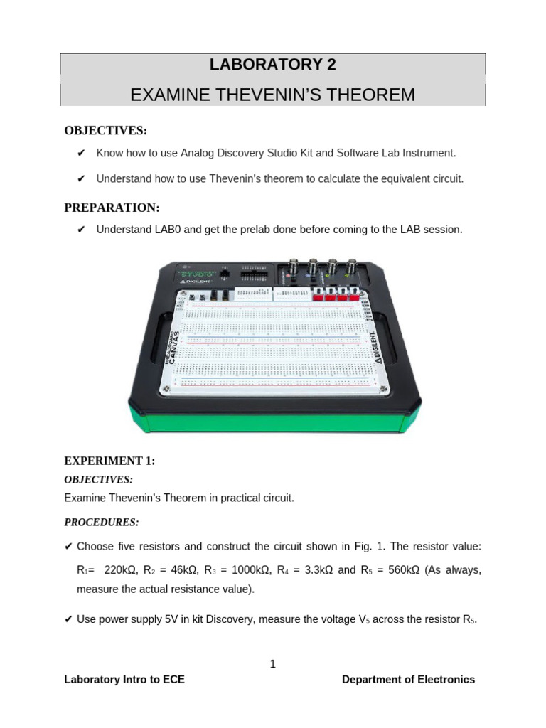 Group1 Lab2 | PDF | Electrical Network | Resistor