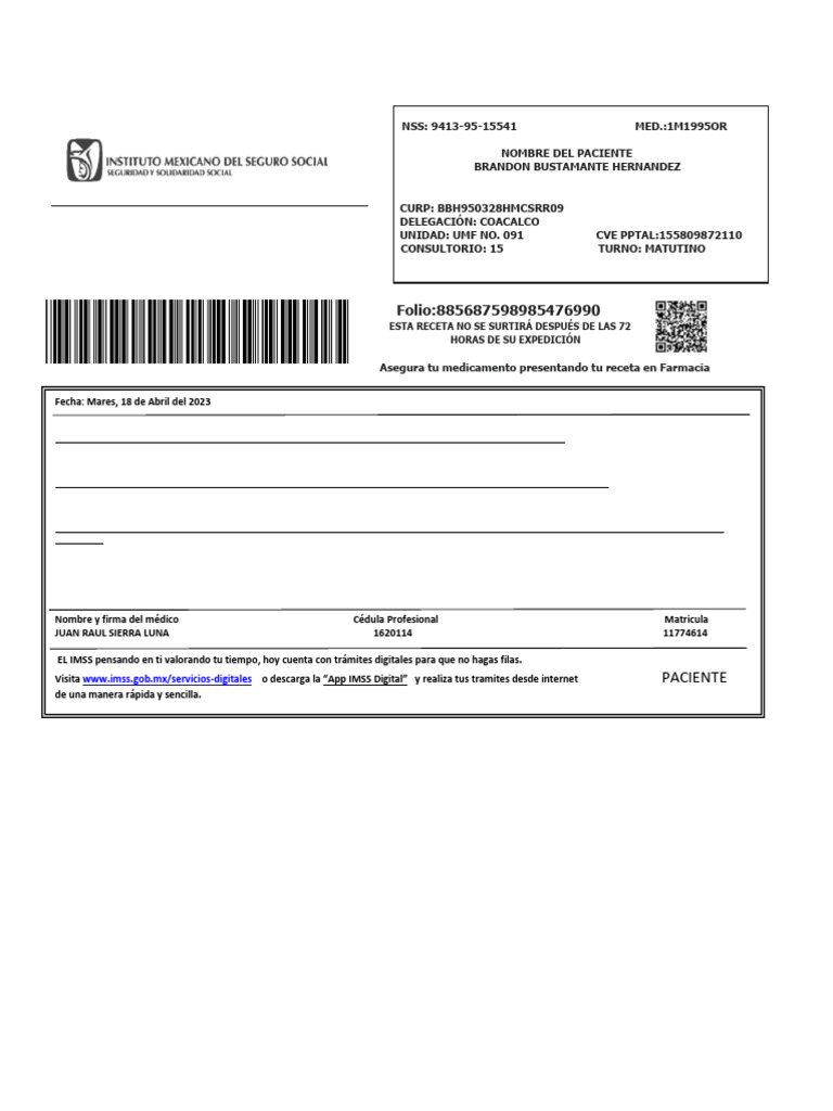 Receta Imss | PDF | Farmacología | Terapia