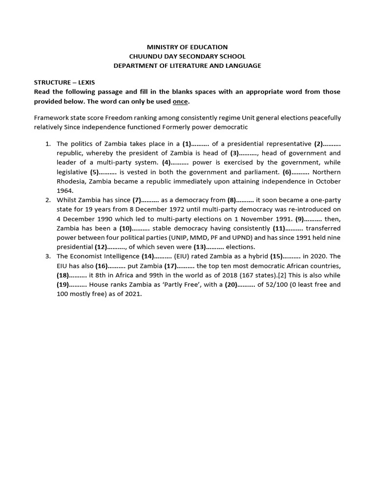 Structure - Lexis Homework (12a) | PDF