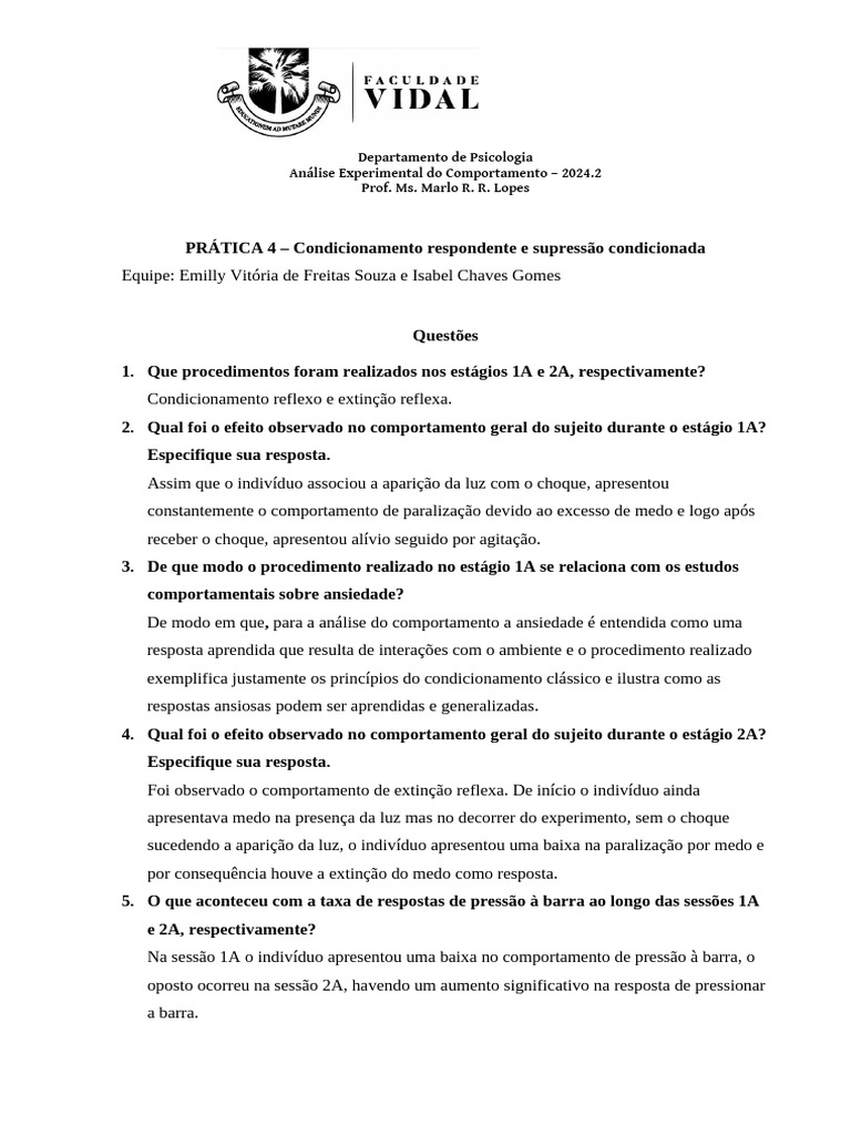 Relatório 4 AEC | PDF | Comportamento