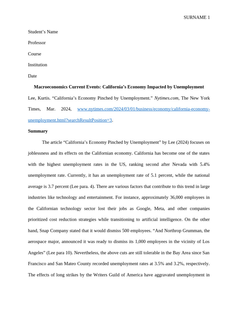 Macroeconomics Current Events | PDF | Unemployment | Layoff