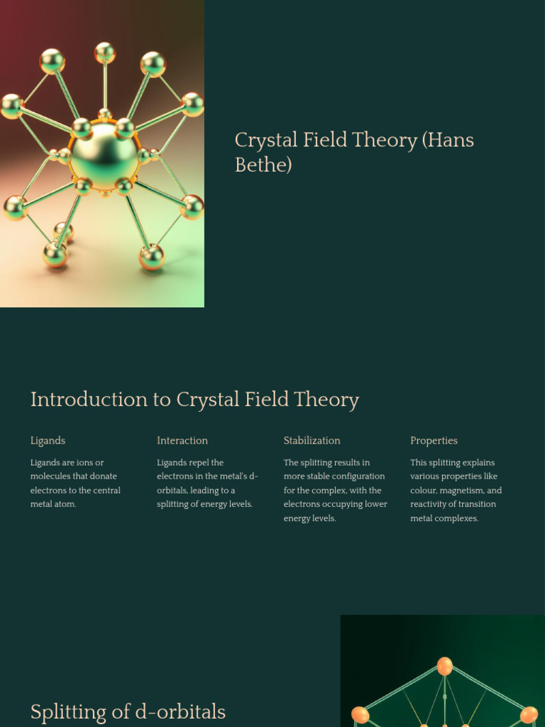 Understanding Crystal Field Theory Basics | PDF | Coordination Complex ...