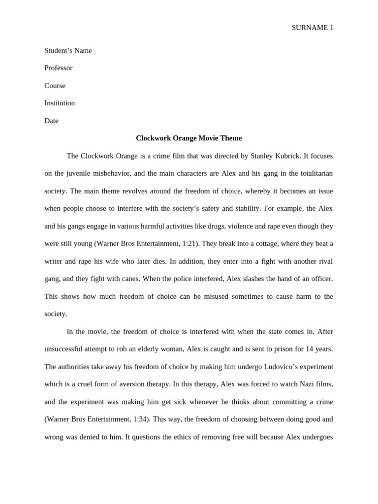 Clockwork Orange Movie Theme | PDF