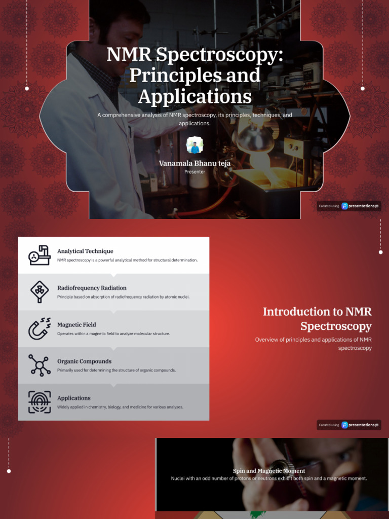 NMR Spectroscopy and Its Applications | PDF