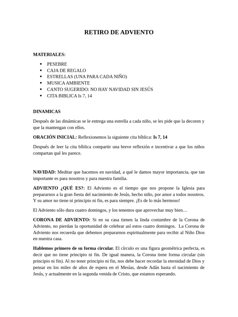 Retiro de Adviento | PDF | Adviento | Adoración Cristiana Y Liturgia