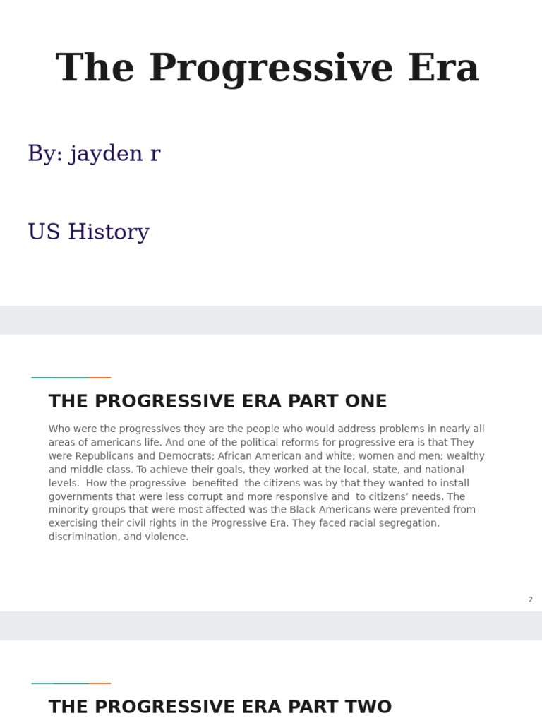 The Progressive Era Slideshow Template | PDF