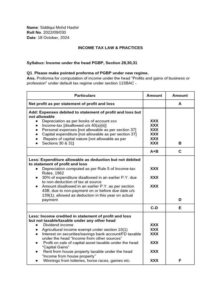 Income Tax practice | PDF | Tax Deduction | Expense