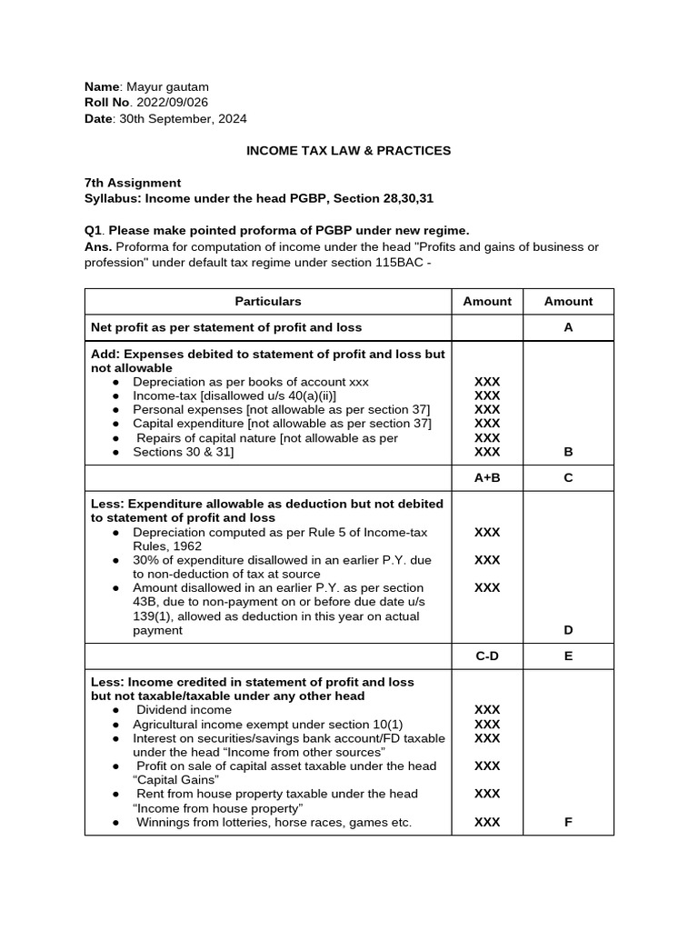 Income Tax Assignment | PDF | Tax Deduction | Expense