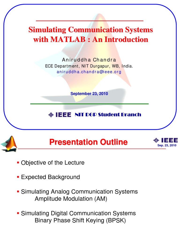 Simulating Communication Systems With MATLAB: An Introduction | PDF | Signal To Noise Ratio ...