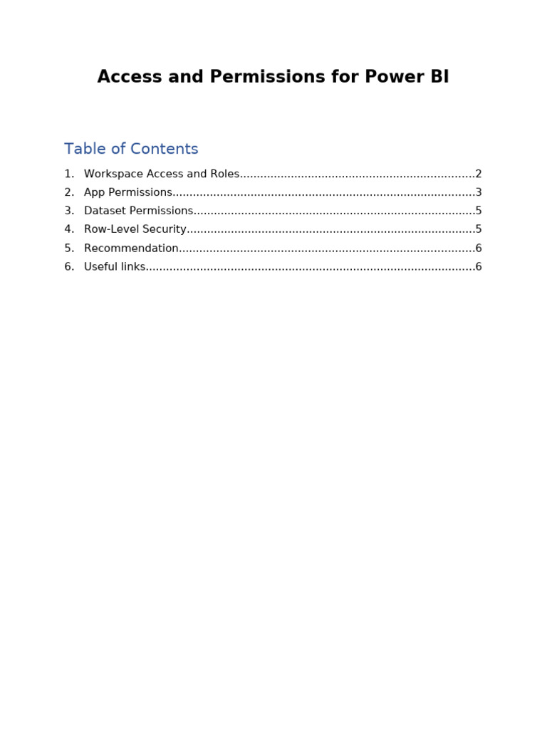 Access and Permissions For Power BI | PDF | Mobile App | Data