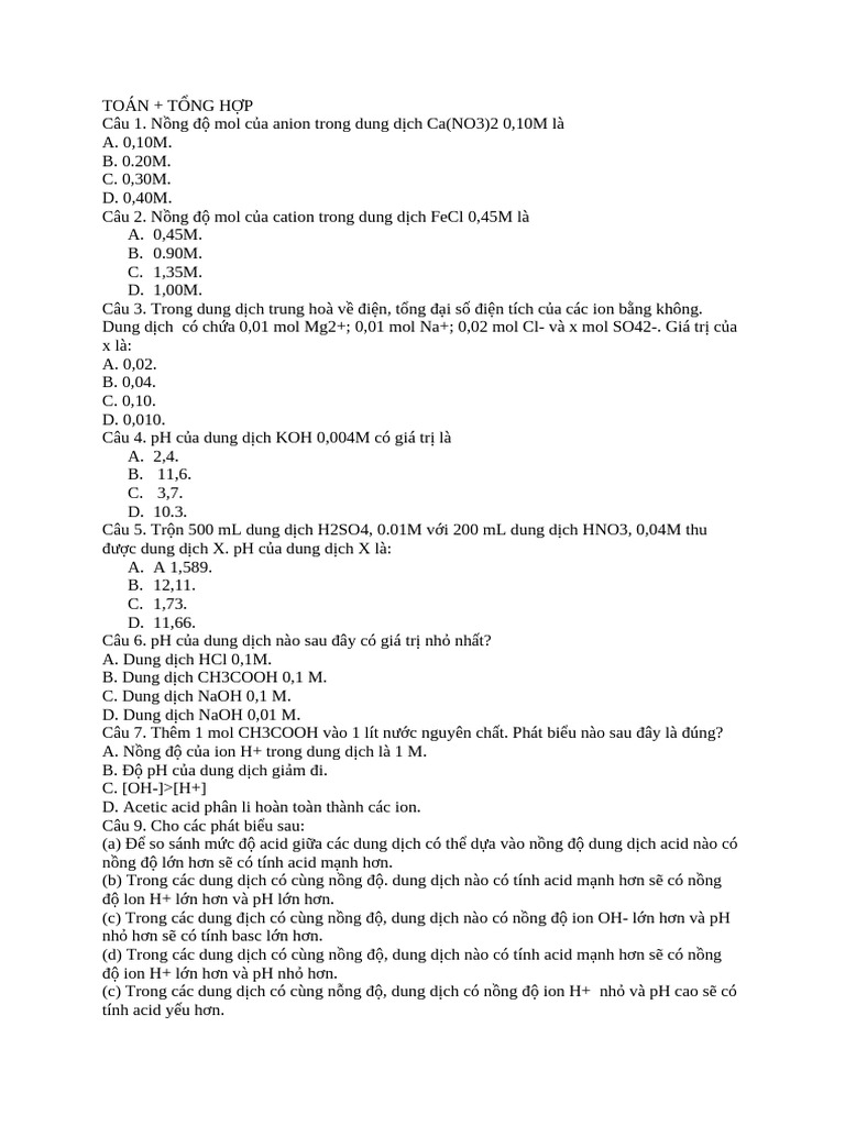 Toán + T NG H P | PDF