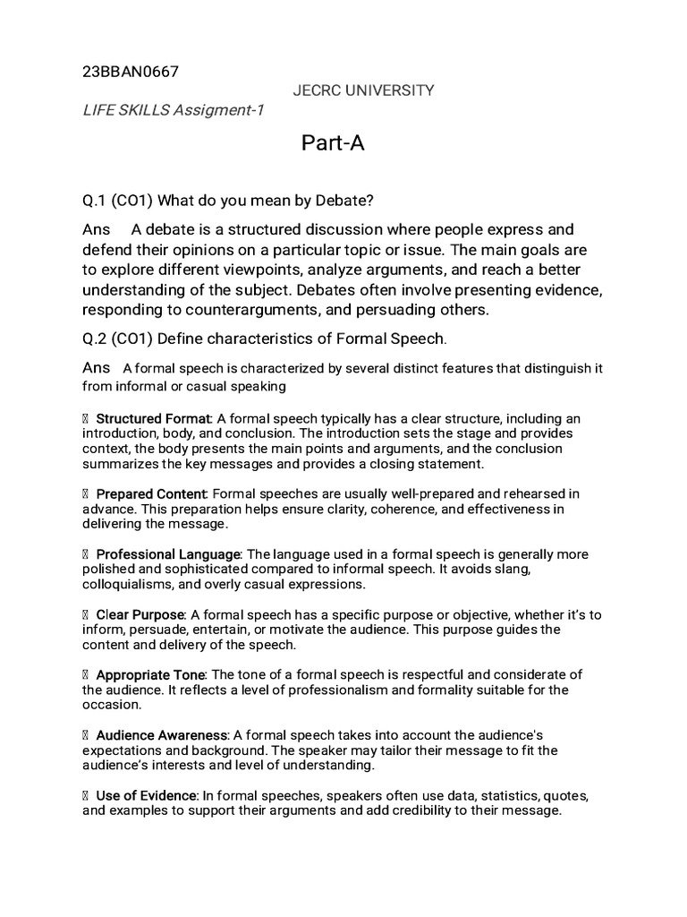 Life Skills Assignment Guide | PDF | Critical Thinking | Narration