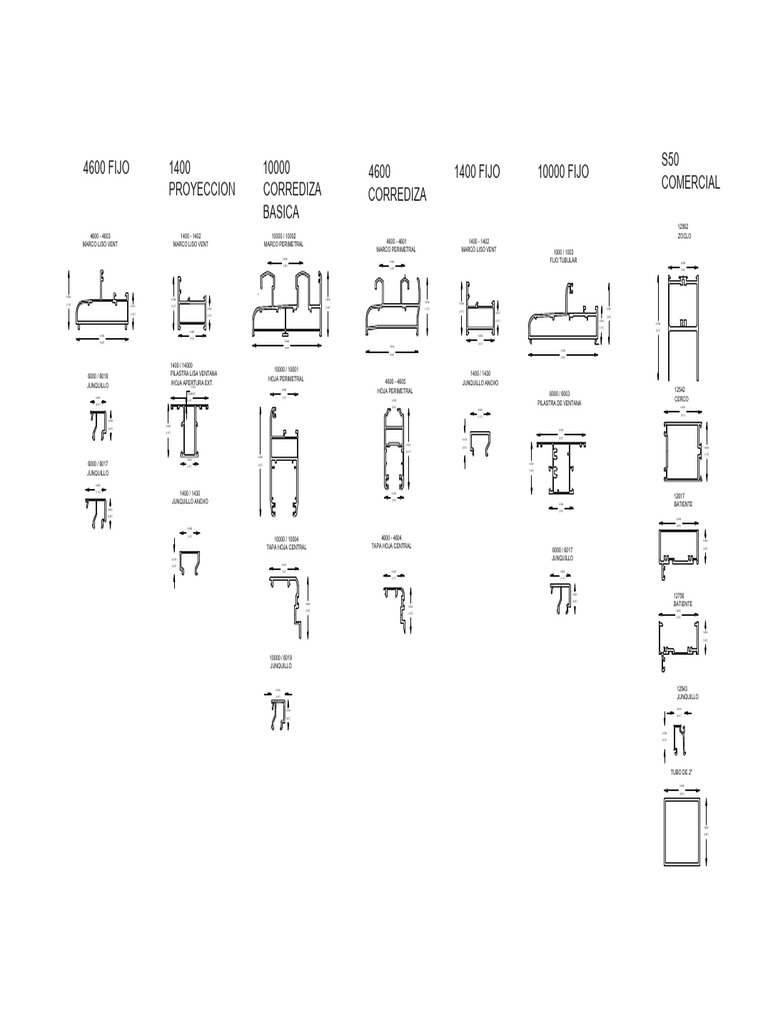 PERFILES SERIES 10000-4600-1400-6000 (2) (1) - Modelo | PDF