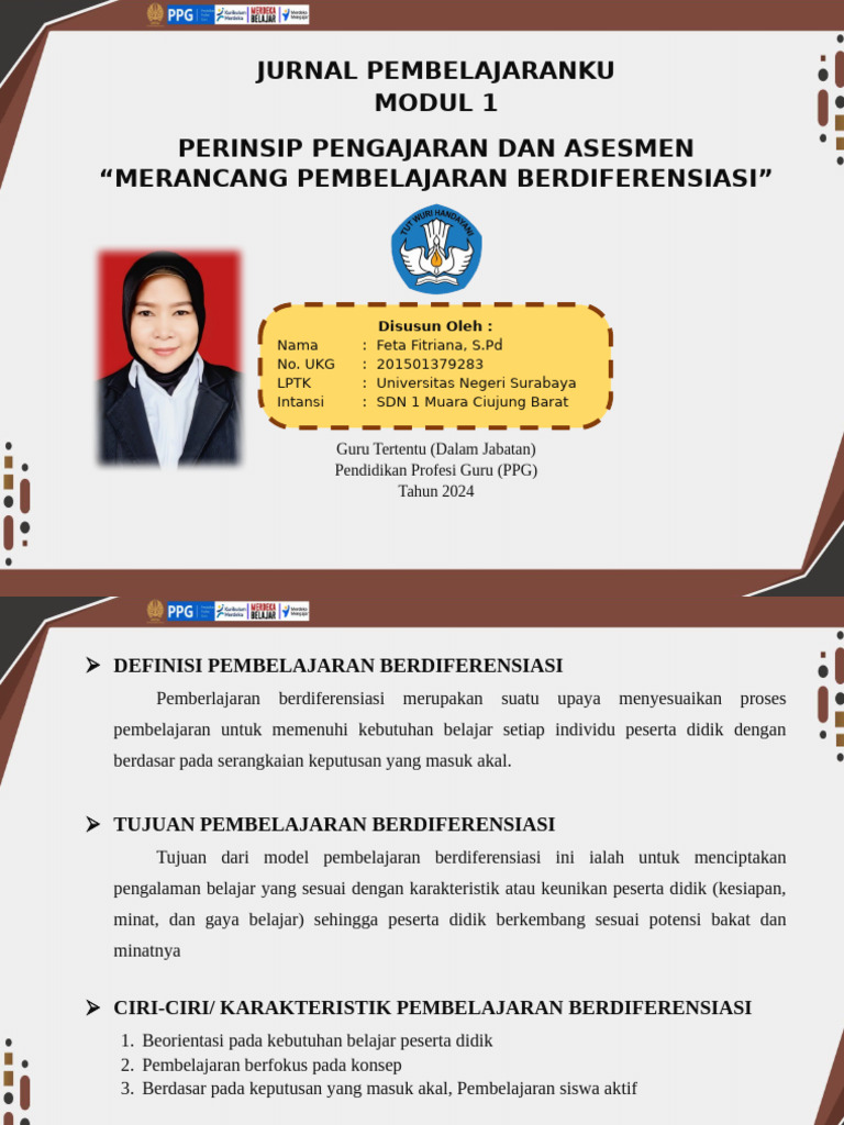 JURNAL Pendidikan Profesi Guru Modul 1 FETA FITRIANA | PDF | Karier & Perkembangan