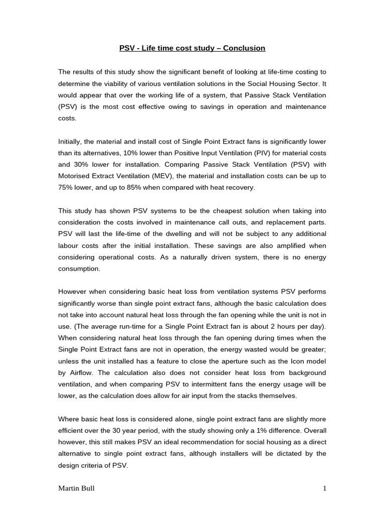 PSV - Life Time Cost Study | PDF | Building | Building Engineering