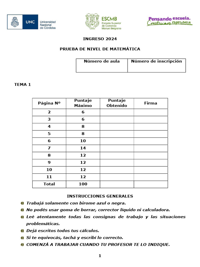 Modelo de Examen Matematica T1 2024 | PDF | Triángulo | Geometría del plano euclidiano