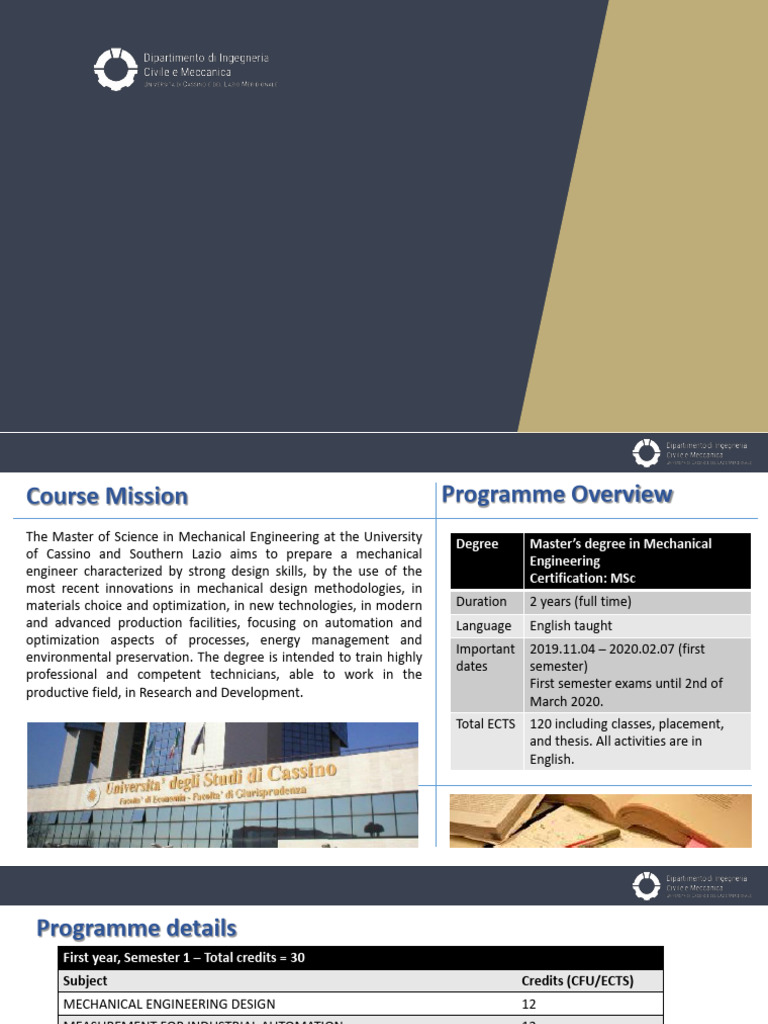 MSc in Mechanical Engineering Program | PDF | Master Of Science ...