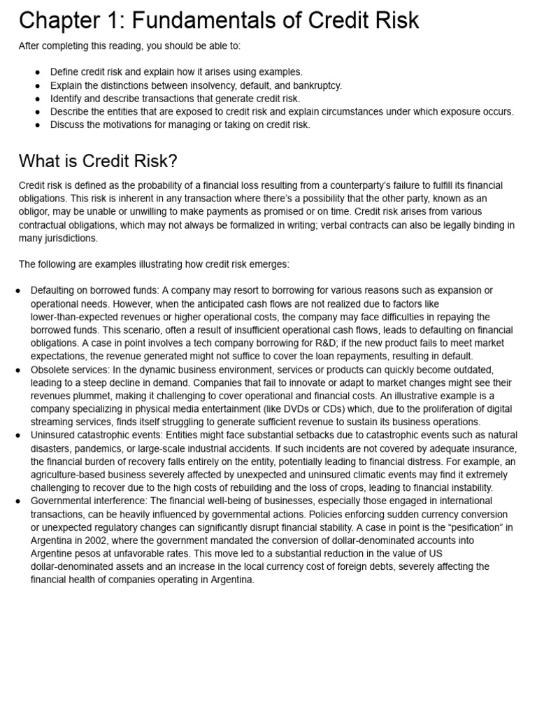 Credit Risk Essentials for Finance Pros | PDF | Financial Risk | Credit ...