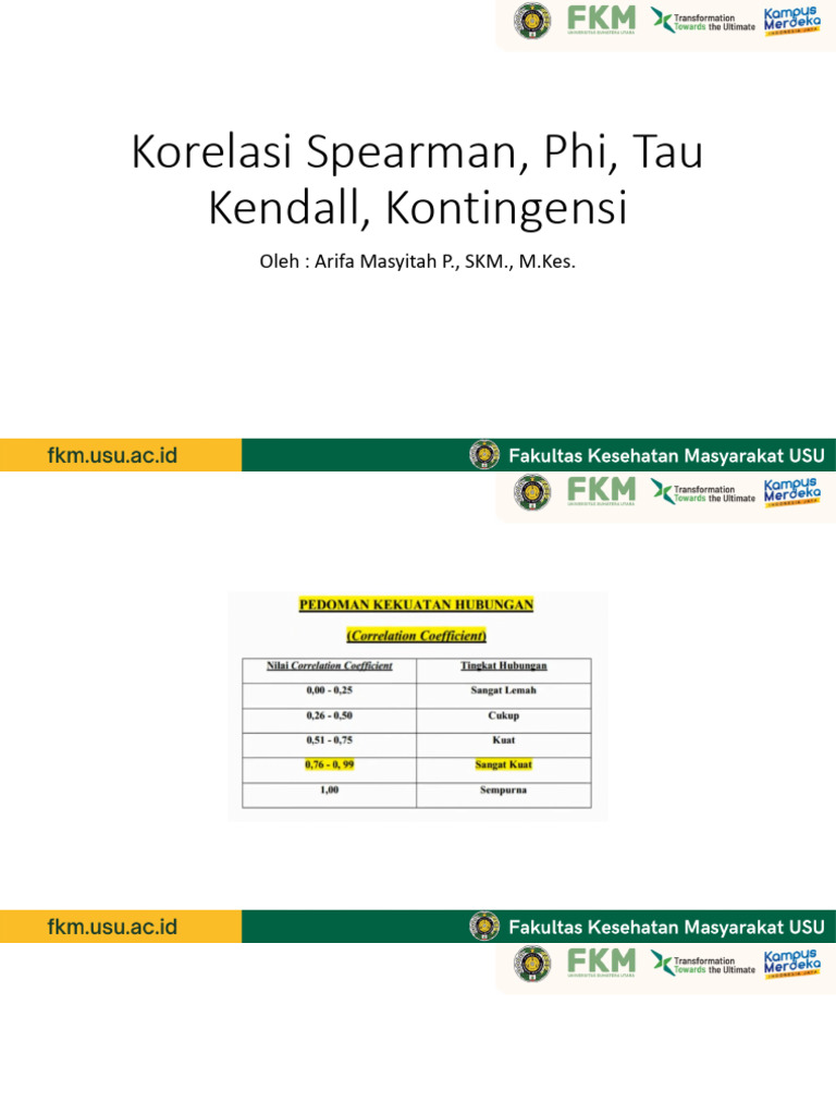Panduan Uji Korelasi Nonparametrik | PDF