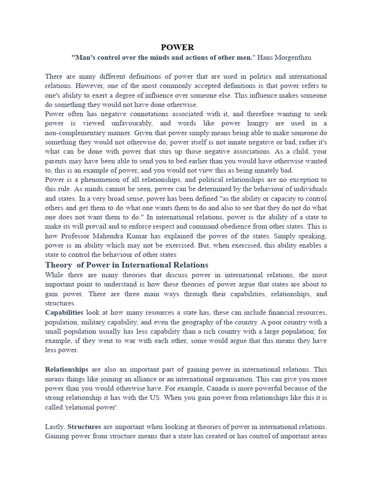 POWER | PDF | Power (Social And Political) | Soft Power