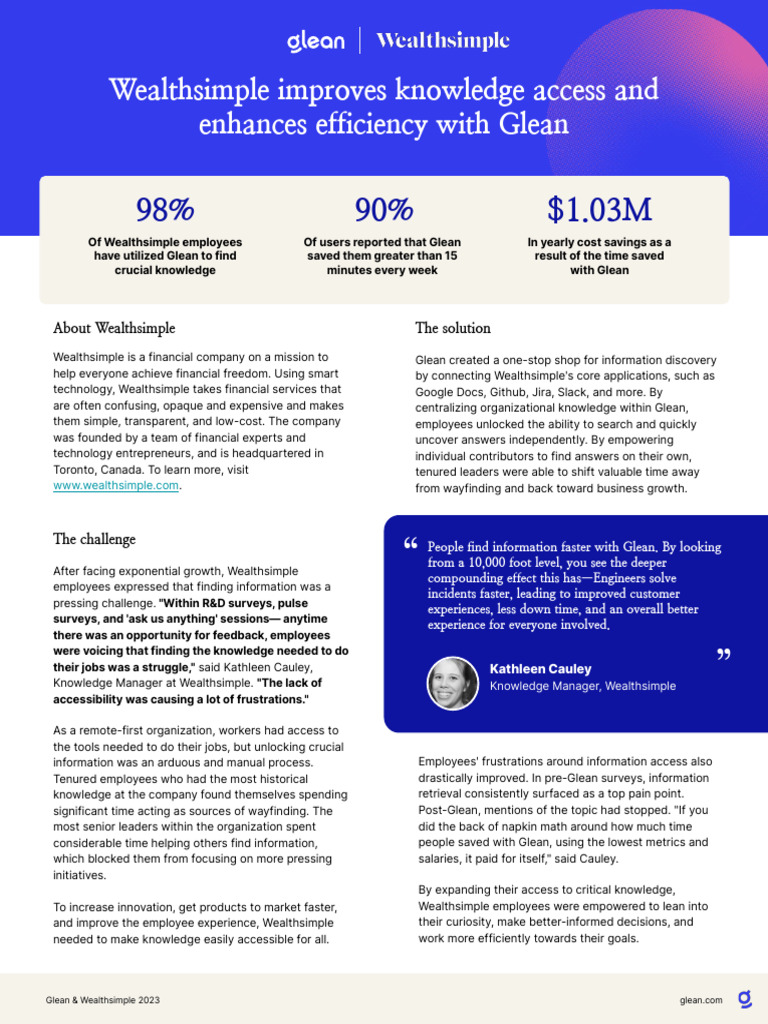 WealthSimple X Glean | PDF | Business