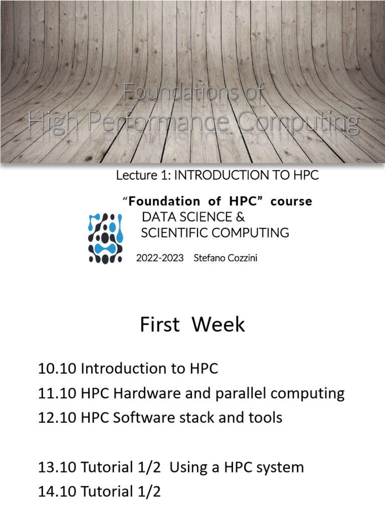 Lecture01 Intro ToHPC | PDF | Supercomputer | Computer Hardware