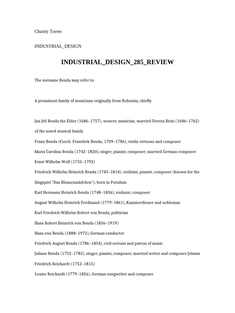 Industrial Design 285 Review | PDF | Classical Composers
