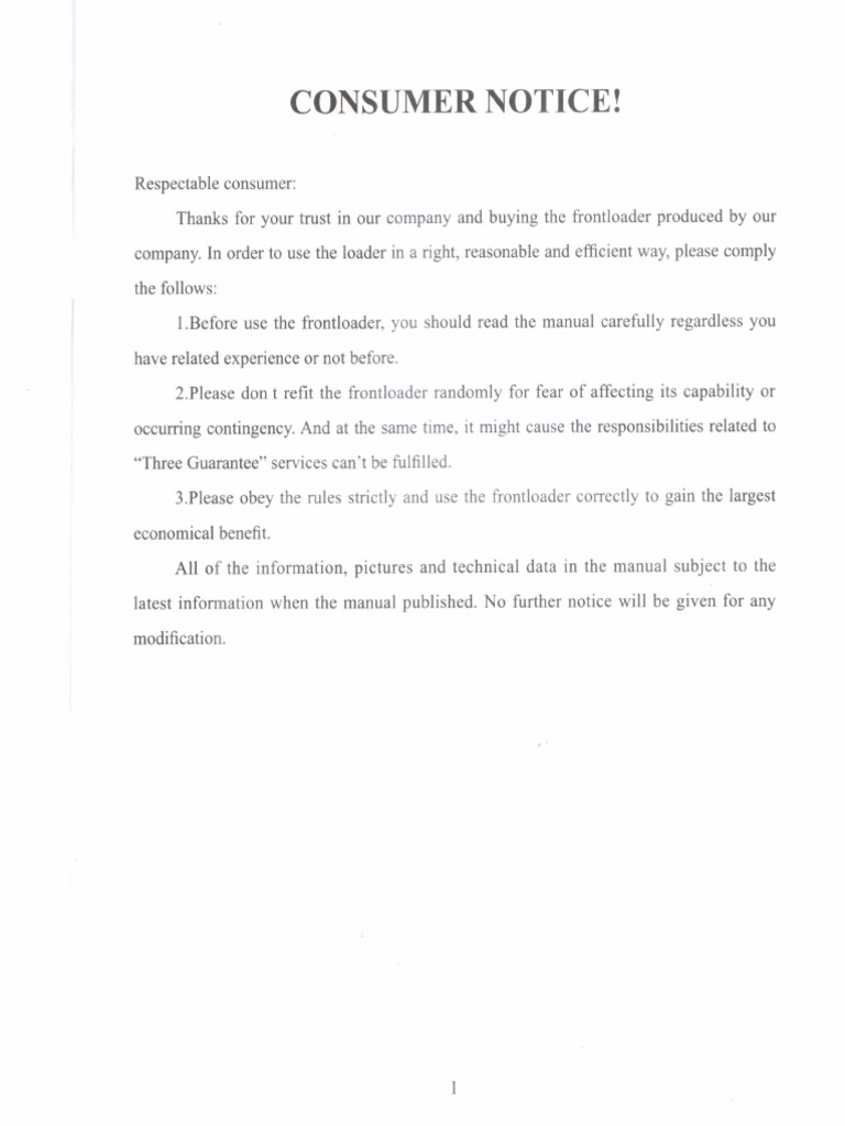 Front End Loader Manual CDF Tractors | PDF