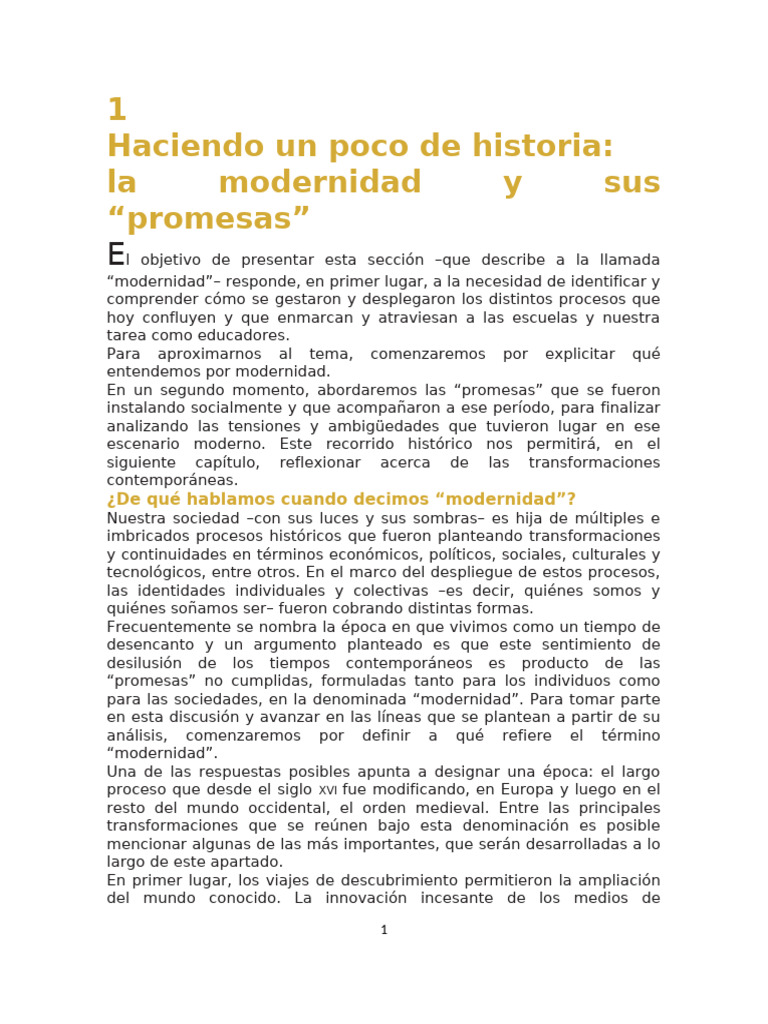 Modernidad: Promesas y Transformaciones | PDF | Estado (política ...