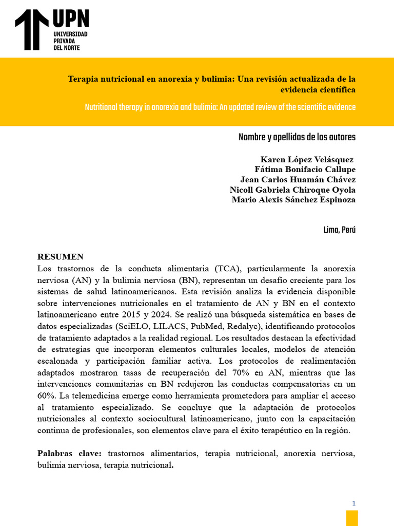 Exmen Final - Materno - Grupo 2 | PDF | Bulimia nerviosa | Nutrición