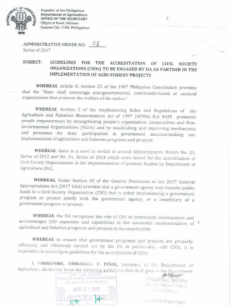 Signed CSO Implementing Guidelines | PDF