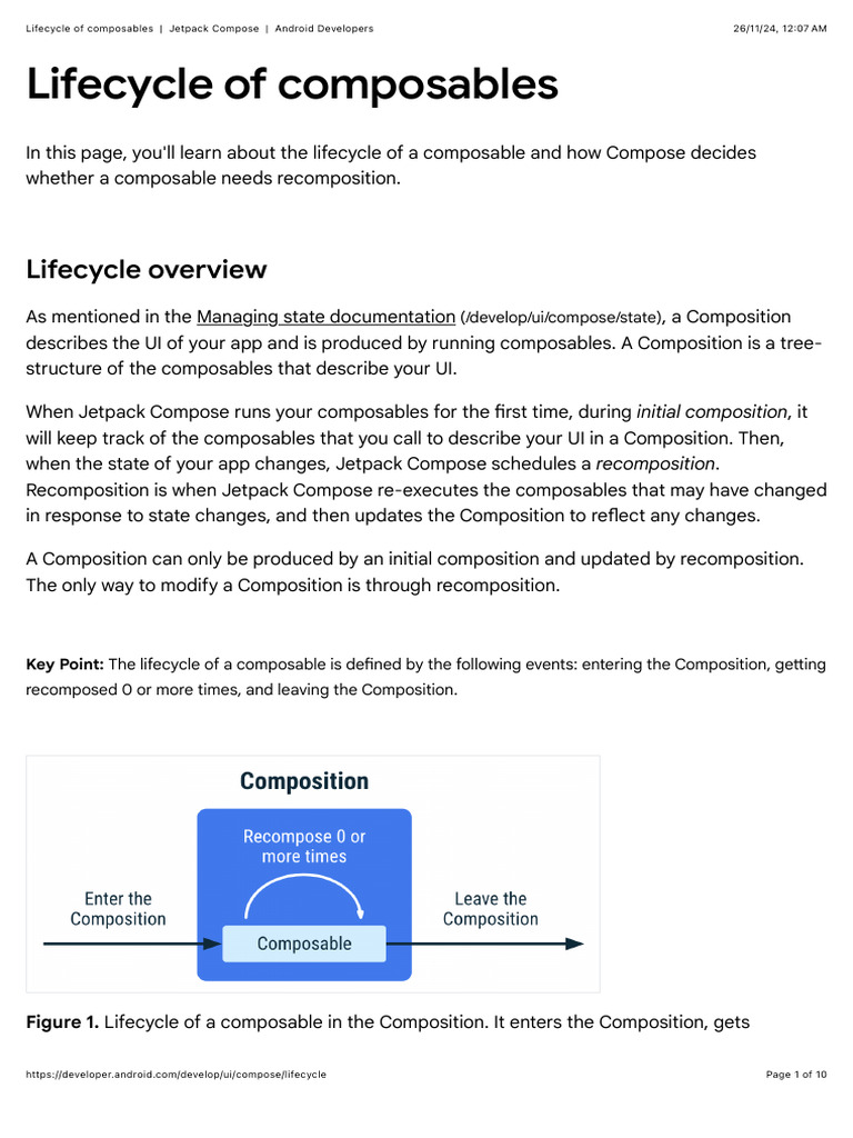Lifecycle of Composables - Jetpack Compose - Android Developers | PDF | Software Development ...