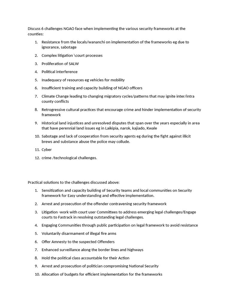 Challenges in Implenting Sec Frameworks | PDF