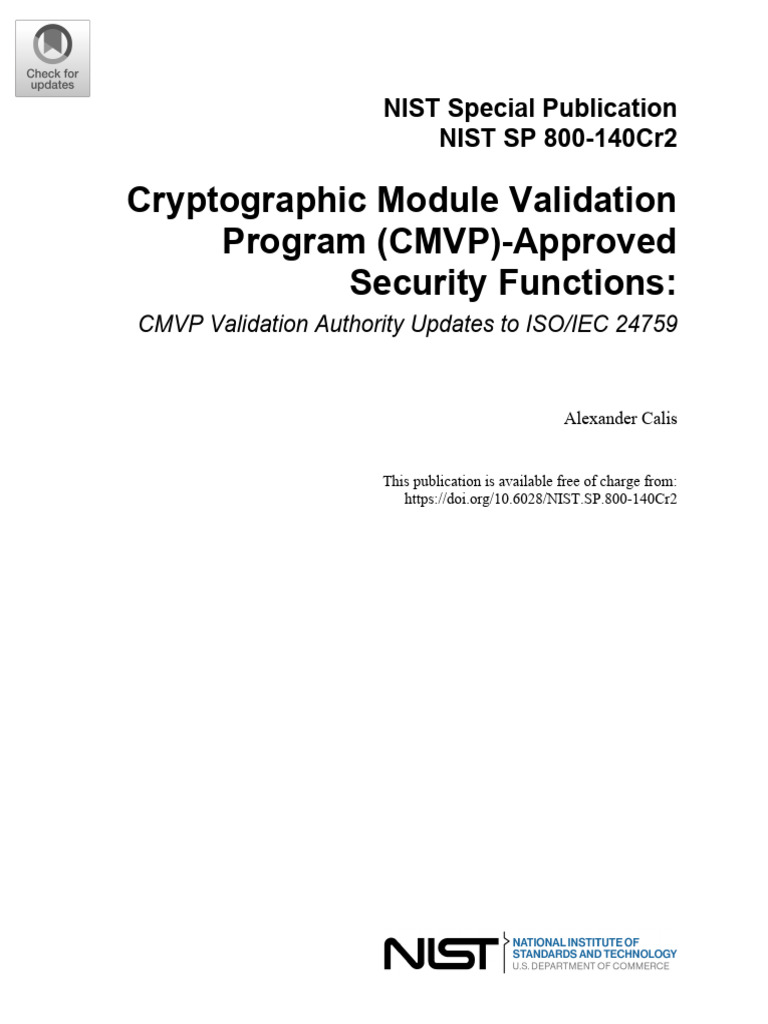 NIST SP 800-140Cr2 | PDF | National Institute Of Standards And Technology