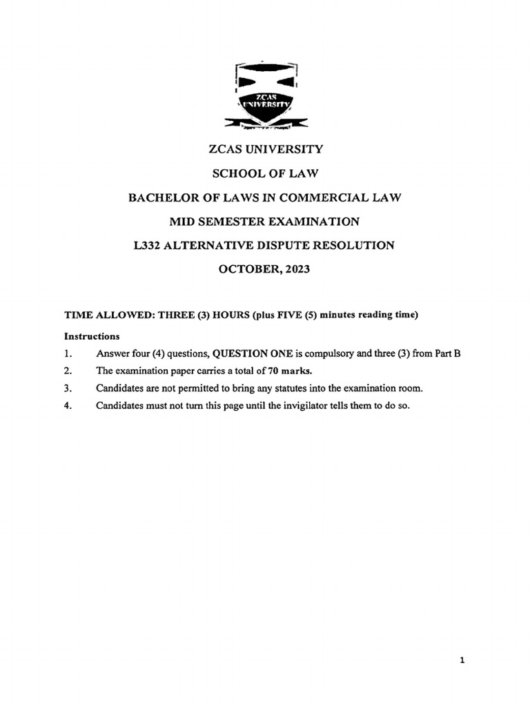 L332 - Alternative Dispute Resolution | PDF