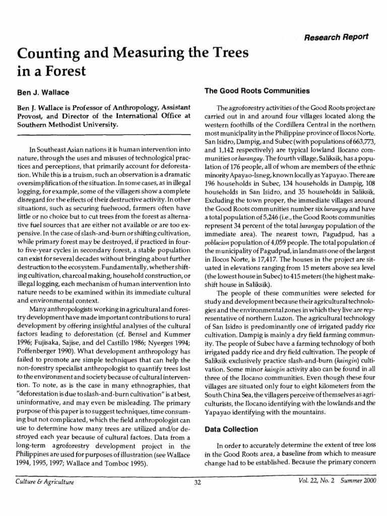 Counting and Measuring The Trees in A Forest (Culture Agriculture Food ...