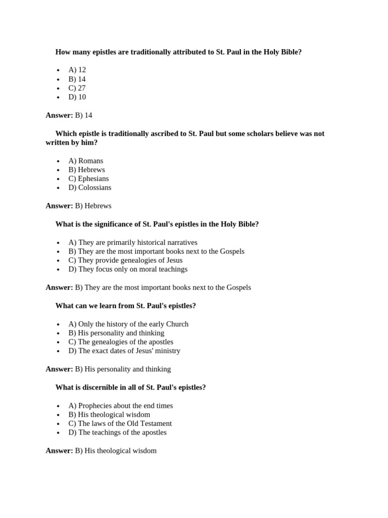 Chapter 6 The Epistles of ST Paul | PDF | Epistle To The Colossians ...