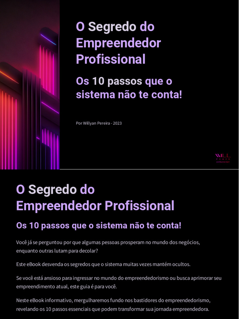 O Segredo Do Empreendedor Profissional | PDF | Empreendedorismo | Liderança