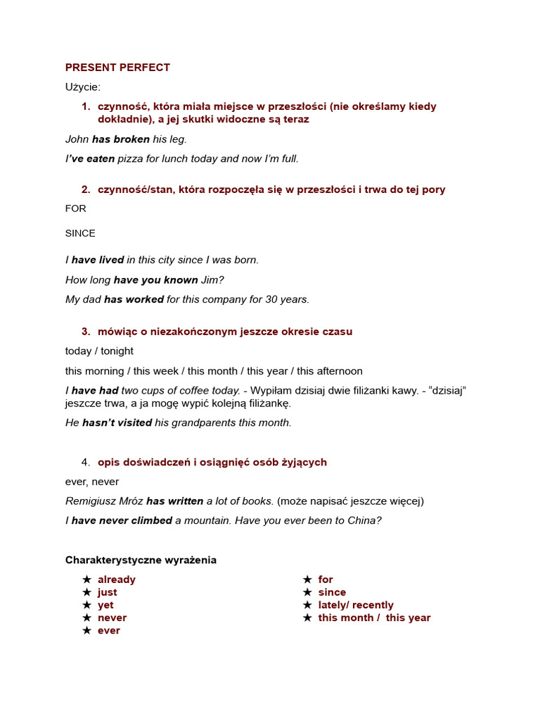 Present Perfect vs Past Simple Guide | PDF | Language Arts & Discipline