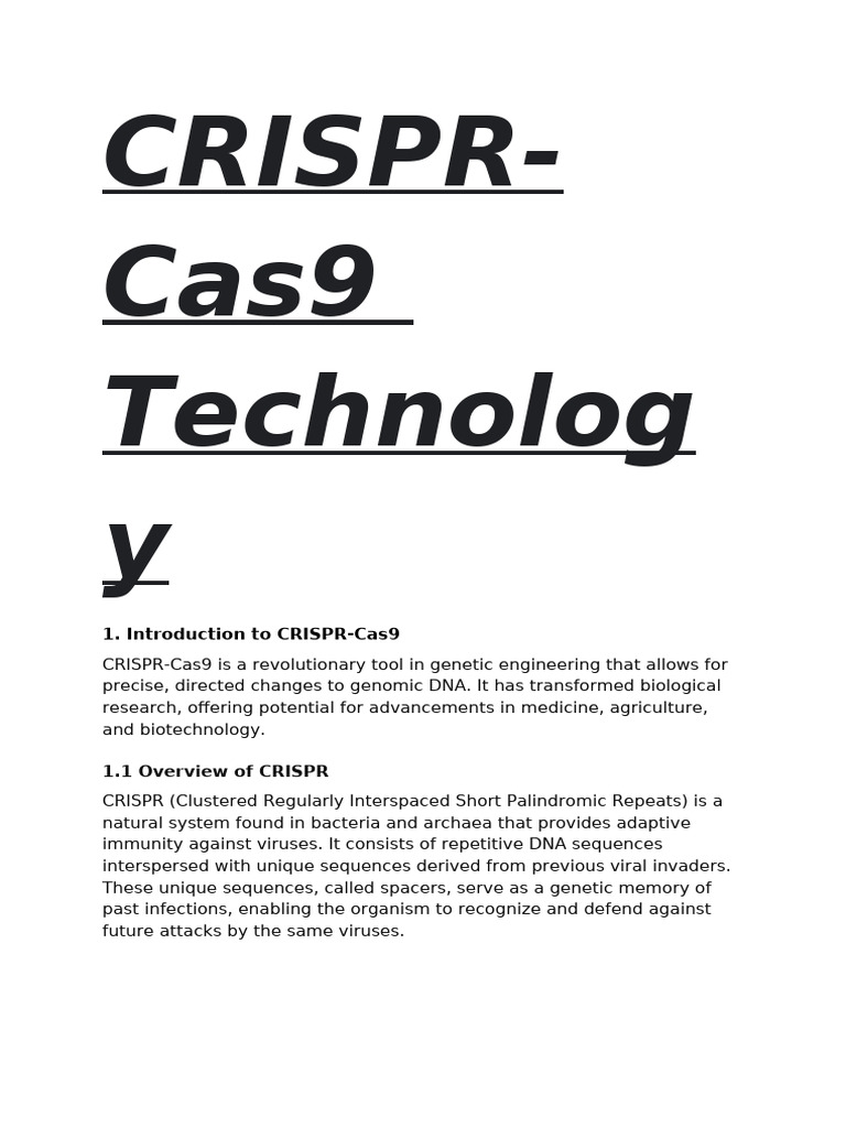 Crisper Casp-9 Technology | PDF | Crispr | Virus