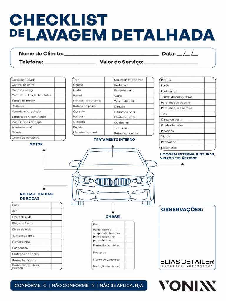 Checklist de Lavagem Detalhada | PDF