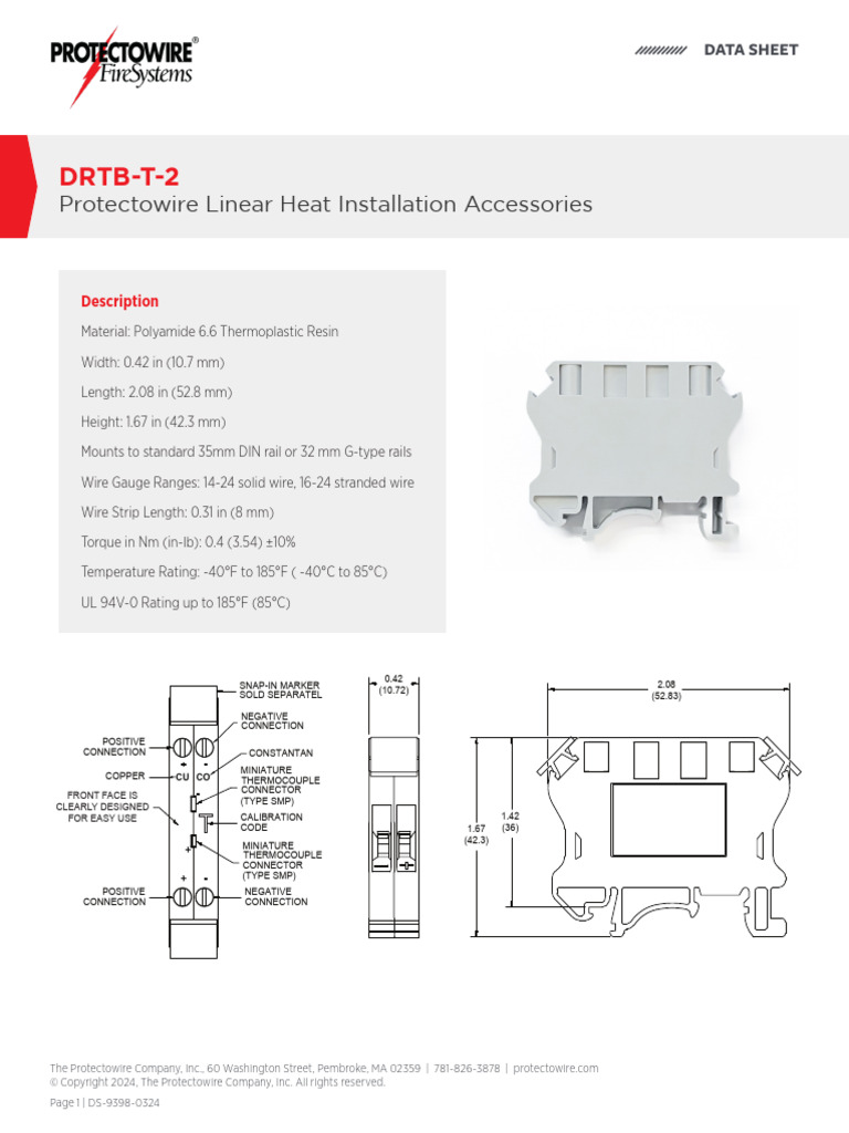 Protectowire Linear Heat Accessories Data Sheet | PDF | Technology ...