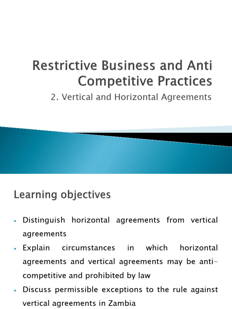 3 Vertical and Horizontal Agreements - Online | PDF | Price Fixing ...